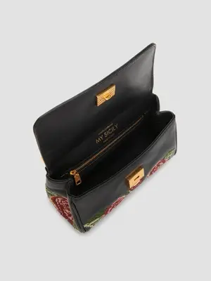 Dolce & Gabbana Sicily Floral Embroidered Top Handle Bag