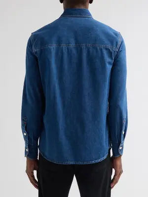 Isaia Cotton Denim Pocket Shirt