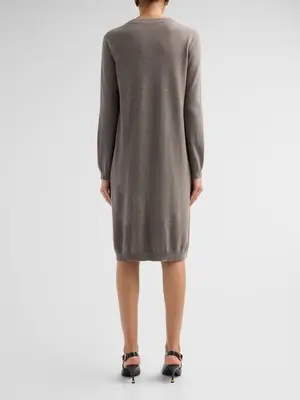 Fabiana Filippi Platinum Knit Pinned Dress - Falcon