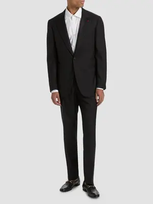 Isaia Peak-lapel Wool Tuxedo