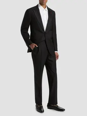 Isaia Peak-lapel Wool Tuxedo