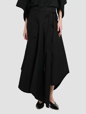 Bottega Veneta Asymmetric Cotton Toille Maxi Skirt
