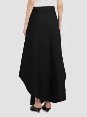 Bottega Veneta Asymmetric Cotton Toille Maxi Skirt