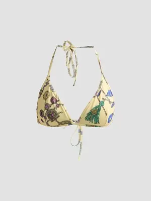 Versace Broken Jewels Printed Swim Top - Multi