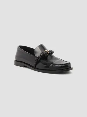 JIL SANDER Braided-design Leather Loafers