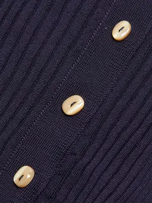 JIL SANDER Superfine Seamless Silk Rib-knit Cardigan