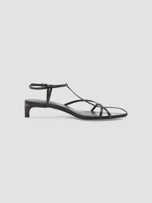JIL SANDER Strappy 35mm Leather Kitten Heel Sandals - Black