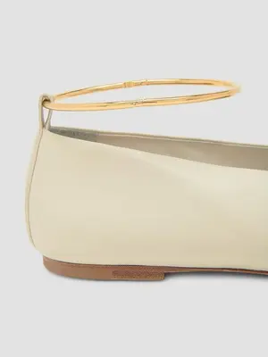 JIL SANDER Ring Leather Ballerina Flats - Bone