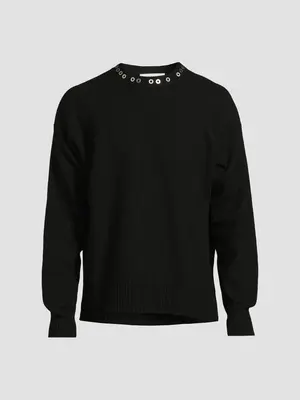 JIL SANDER Studded Wool Long-sleeve Sweater