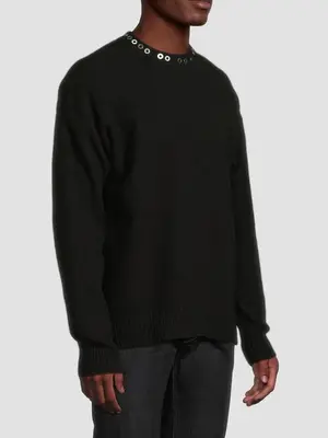 JIL SANDER Studded Wool Long-sleeve Sweater