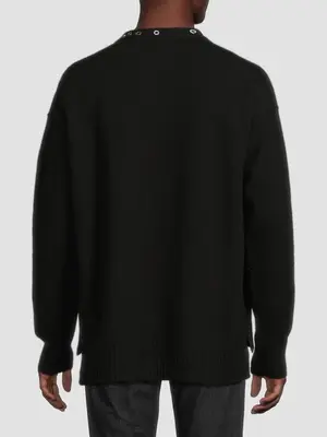 JIL SANDER Studded Wool Long-sleeve Sweater