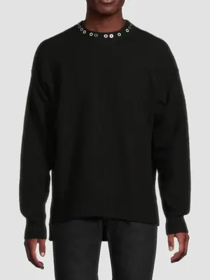 JIL SANDER Studded Wool Long-sleeve Sweater