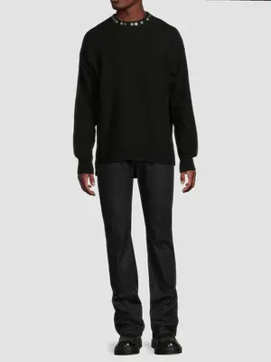 JIL SANDER Studded Wool Long-sleeve Sweater