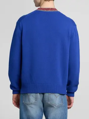 Versace Greca Wool-cashmere Crewneck Sweater