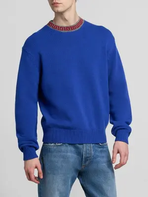 Versace Greca Wool-cashmere Crewneck Sweater