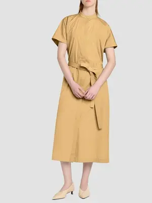JIL SANDER Glaze-finished Cotton Poplin Shirtdress