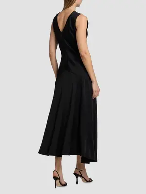 JIL SANDER Crystal Bow Bias-cut Midi-dress - Black