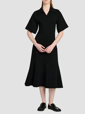 JIL SANDER Crepe A-line Midi-dress