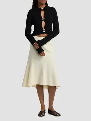 JIL SANDER Crepe Textured Midi-skirt