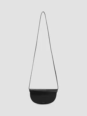 JIL SANDER Curve Leather Crossbody Bag - Black