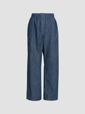 JIL SANDER Cotton Chambray Relaxed-fit Trousers - Indigo