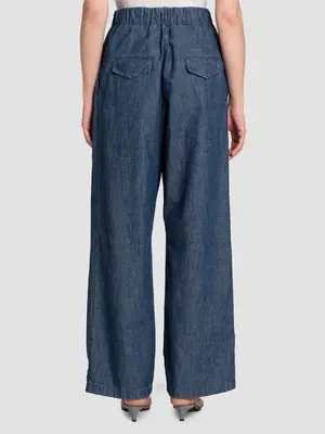 JIL SANDER Cotton Chambray Relaxed-fit Trousers - Indigo