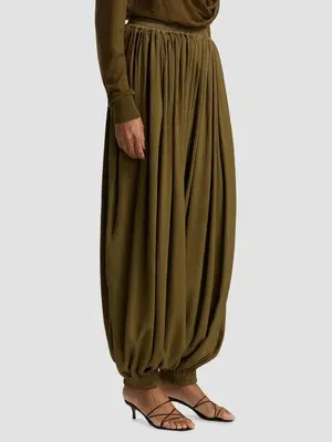 Michael Kors Sarouel Silk Seersucker Trousers