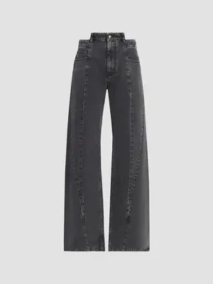 MAISON MARGIELA Cut-out Wide-leg Jeans - Medium Black Stone