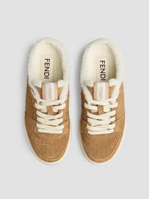 Fendi Match 20mm Faux Shearling-lined Leather Sneaker Mules