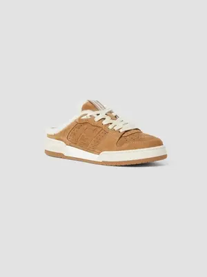 Fendi Match 20mm Faux Shearling-lined Leather Sneaker Mules