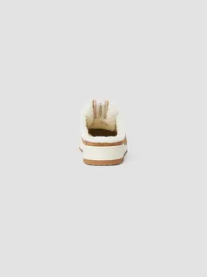 Fendi Match 20mm Faux Shearling-lined Leather Sneaker Mules