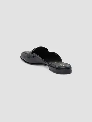 Santoni Marlen Leather Mules - Black