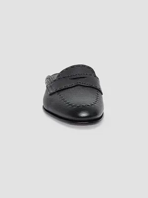 Santoni Marlen Leather Mules - Black