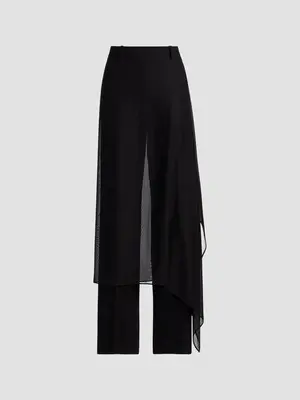 Michael Kors Veiled Wool Crepe Trousers