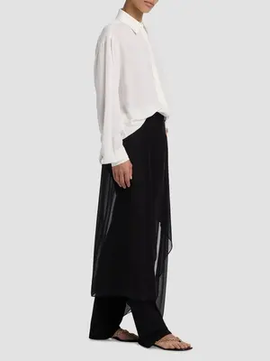 Michael Kors Veiled Wool Crepe Trousers