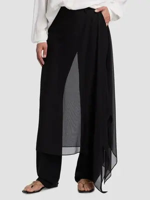 Michael Kors Veiled Wool Crepe Trousers