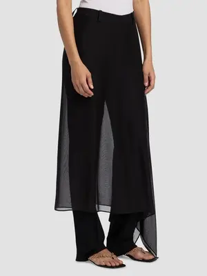 Michael Kors Veiled Wool Crepe Trousers