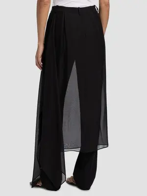 Michael Kors Veiled Wool Crepe Trousers
