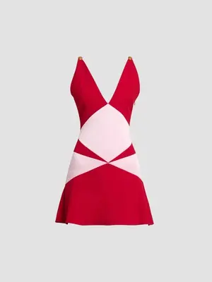 Versace Two-tone Prism Mini Dress - Red Pink