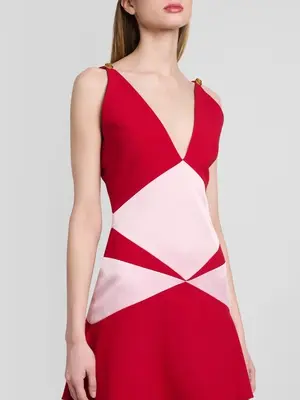 Versace Two-tone Prism Mini Dress - Red Pink
