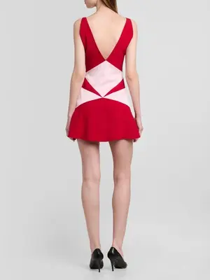 Versace Two-tone Prism Mini Dress - Red Pink