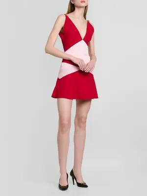 Versace Two-tone Prism Mini Dress - Red Pink