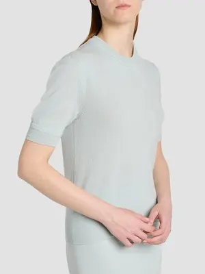 JIL SANDER Merino Wool Short-sleeve Sweater