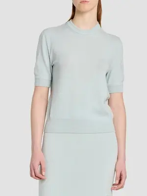 JIL SANDER Merino Wool Short-sleeve Sweater