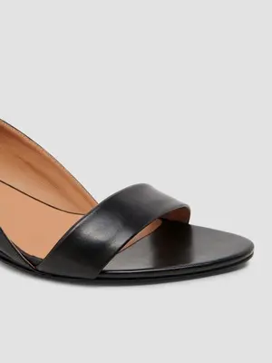 JIL SANDER 45mm Leather Wedge Sandals - Black