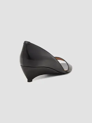 JIL SANDER 45mm Leather Wedge Sandals - Black
