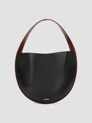 JIL SANDER Pivot Leather Hobo Bag - Black