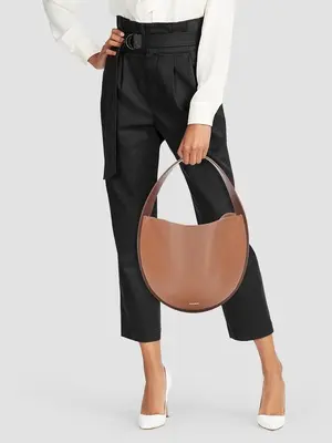 JIL SANDER Pivot Leather Hobo Bag - Grape