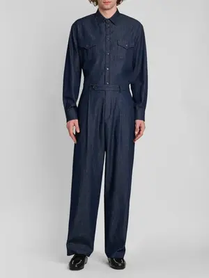 JIL SANDER Chambray Button-front Utility Shirt
