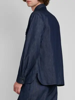 JIL SANDER Chambray Button-front Utility Shirt